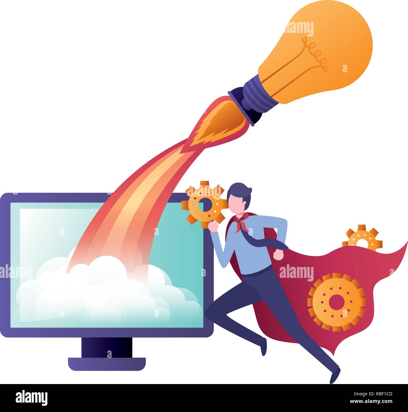 business man with set icons Stock Vector Image & Art - Alamy