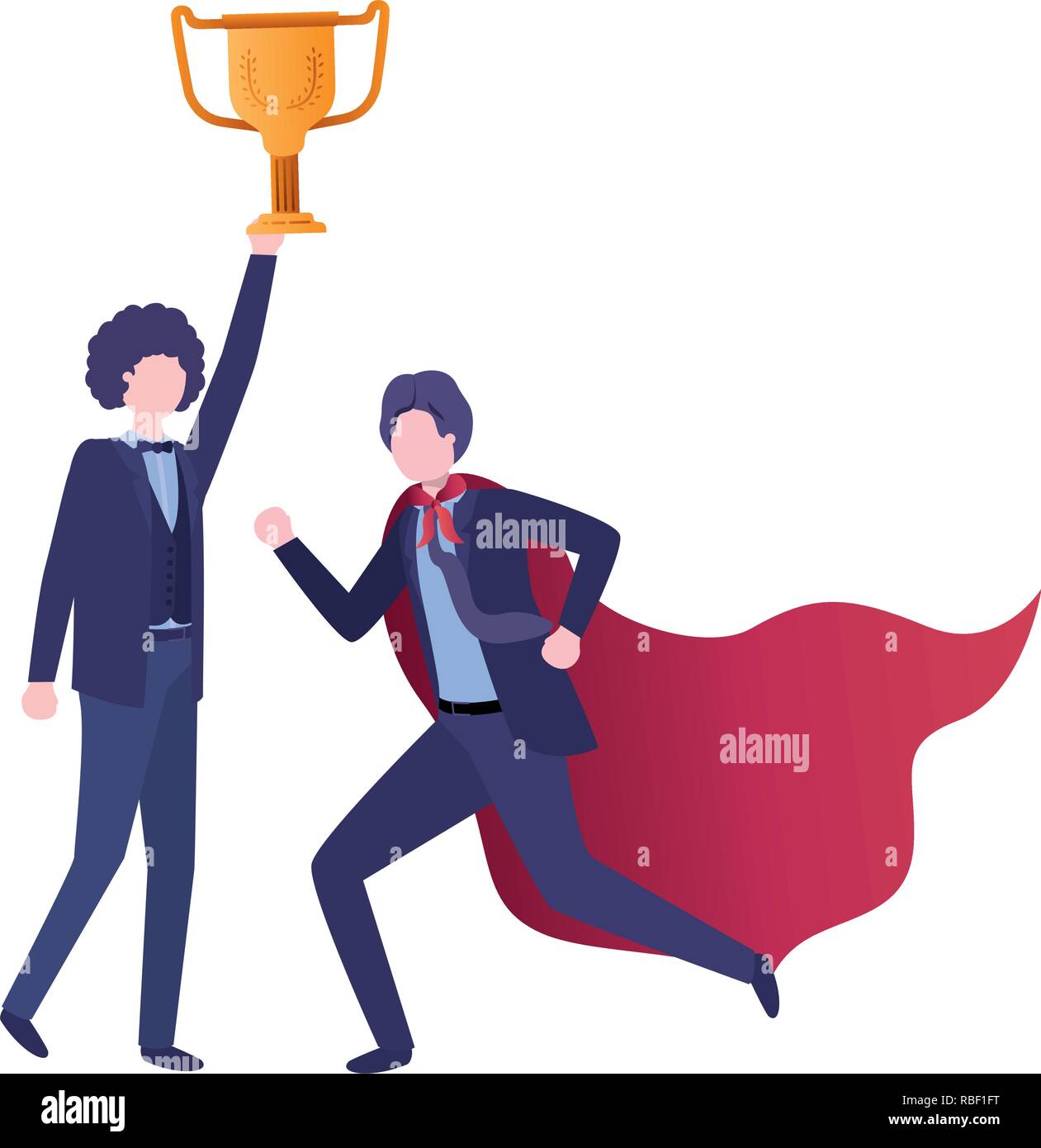 businessmen with hero coat and trophy Stock Vector Image & Art - Alamy