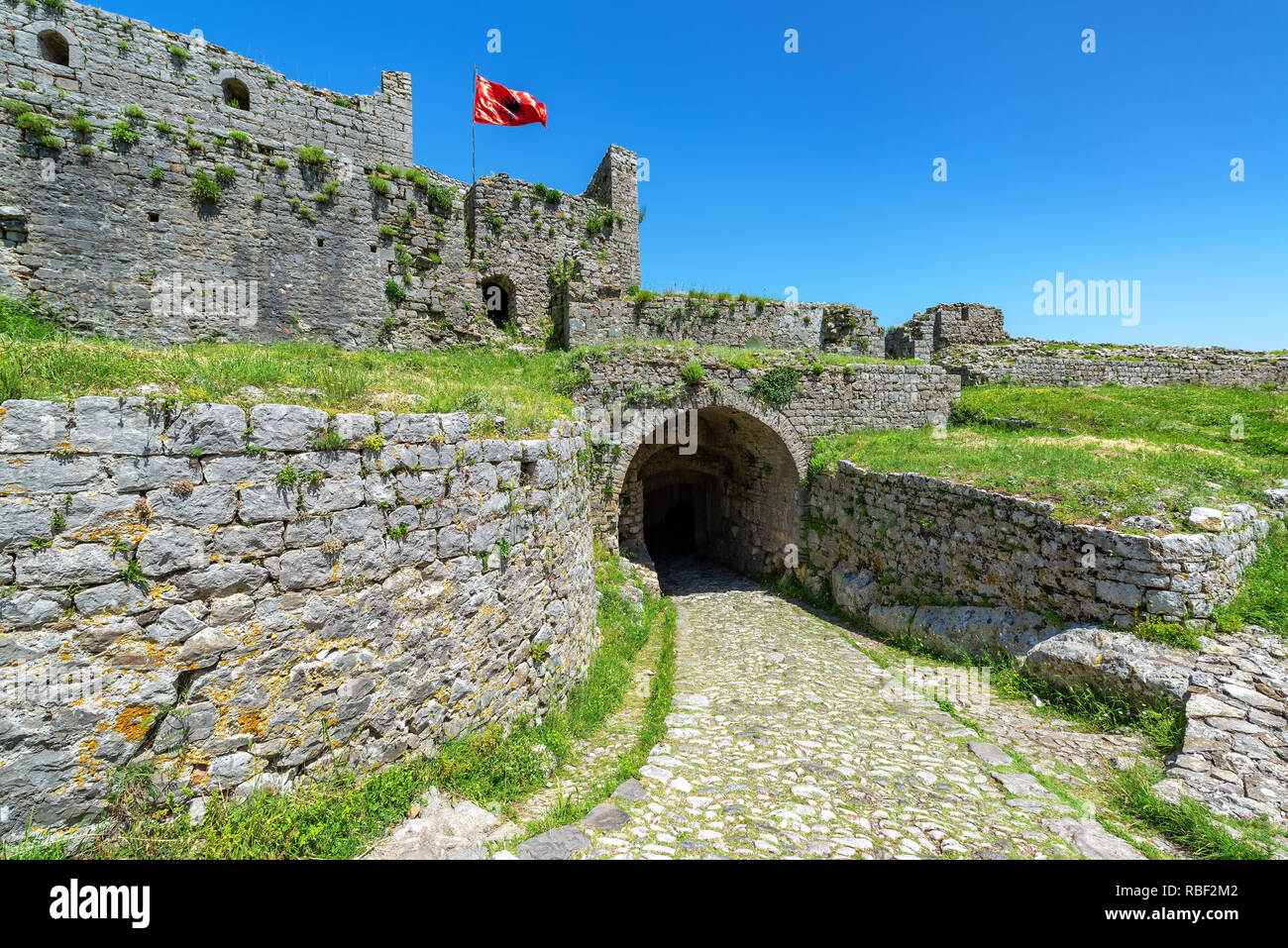 Entrance to Rozafa Castle in Shkoder, Albania Stock Photo - Alamy