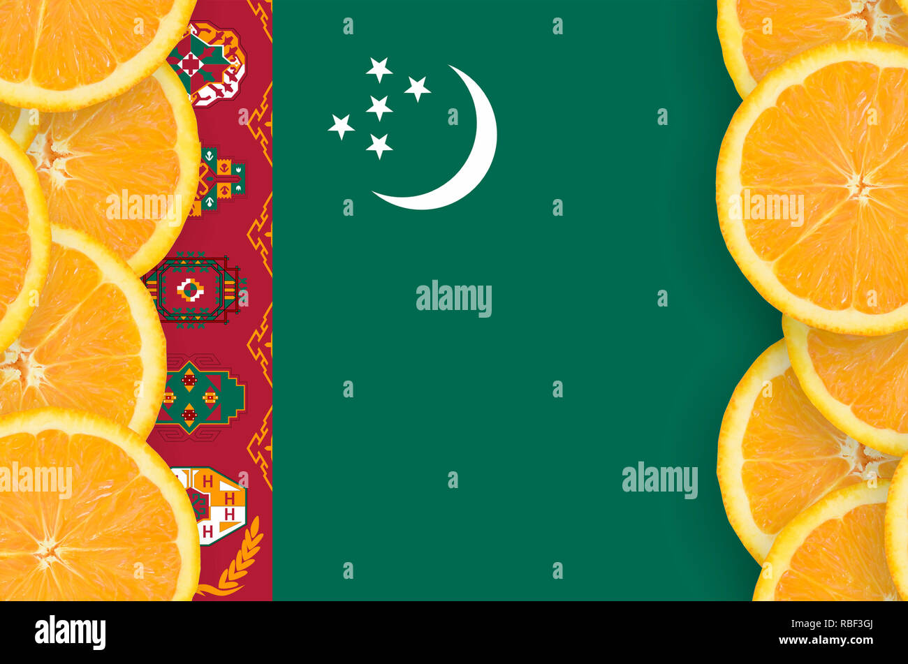 Turkmenistan flag in vertical hi-res stock photography and images - Alamy