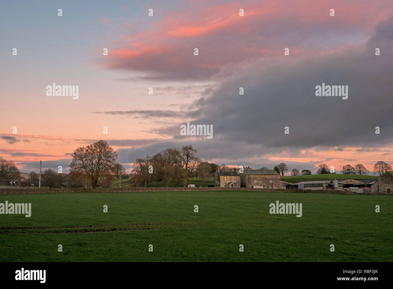 Mill House Farm sunset Stock Photo - Alamy