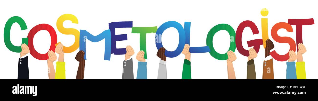 Diverse hands holding letters of the alphabet created the word ...