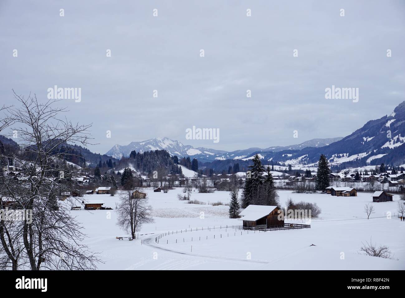 Panorama winter scenery in the allgau hi-res stock photography and ...