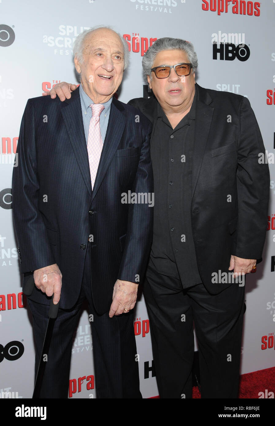 New York, NY, USA. 9th Jan, 2019. Jerry Adler and Vincent Pastore at HBO And Split Screens ...