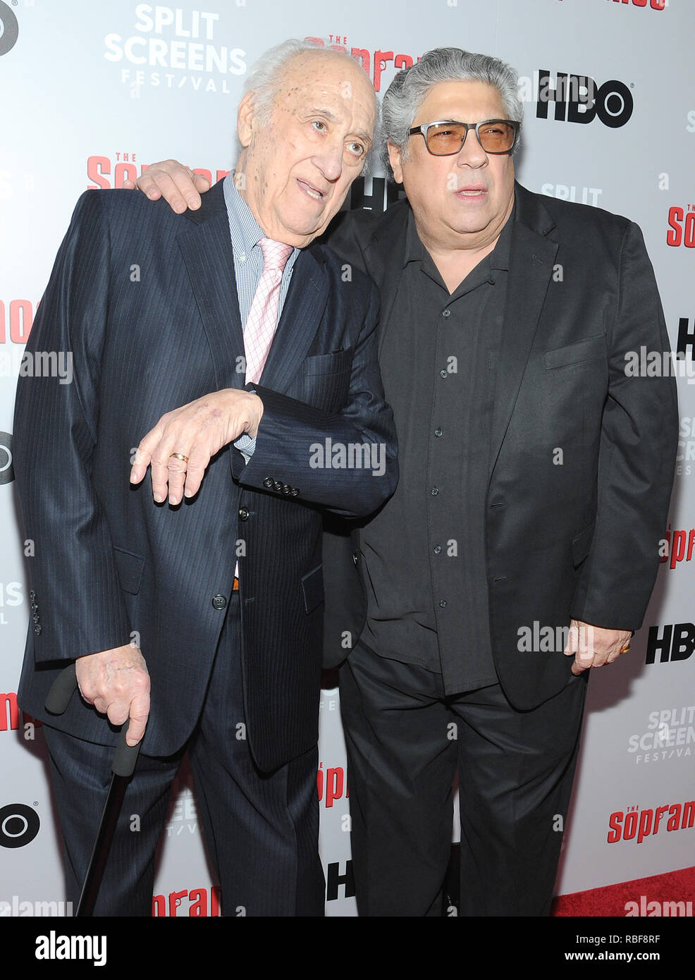 New York, NY, USA. 9th Jan, 2019. Jerry Adler and Vincent Pastore at HBO And Split Screens ...