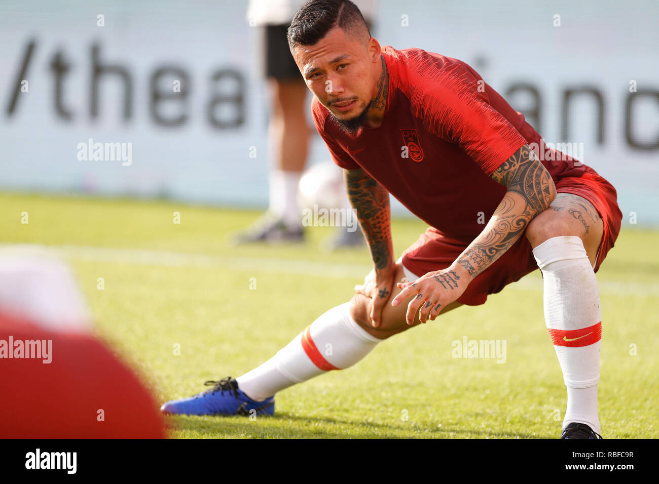 Abu Dhabi, U.A.E. 10th Jan, 2019. Zhang Linpeng of China's national ...