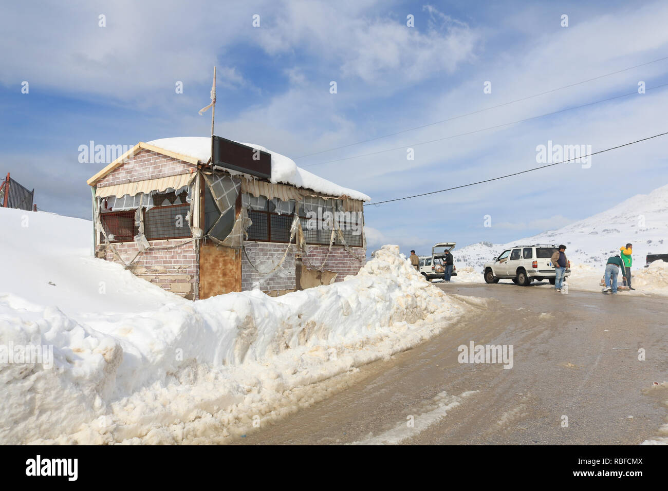 Beirut, Lebanon. 10th Jan, 2019. The Mountain areas and villages east ...