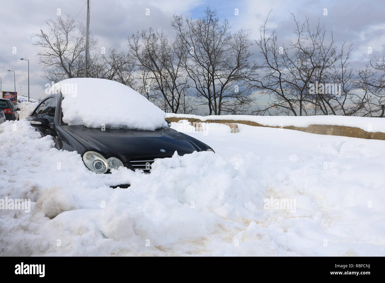 Beirut, Lebanon. 10th Jan, 2019. The Mountain areas and villages east ...