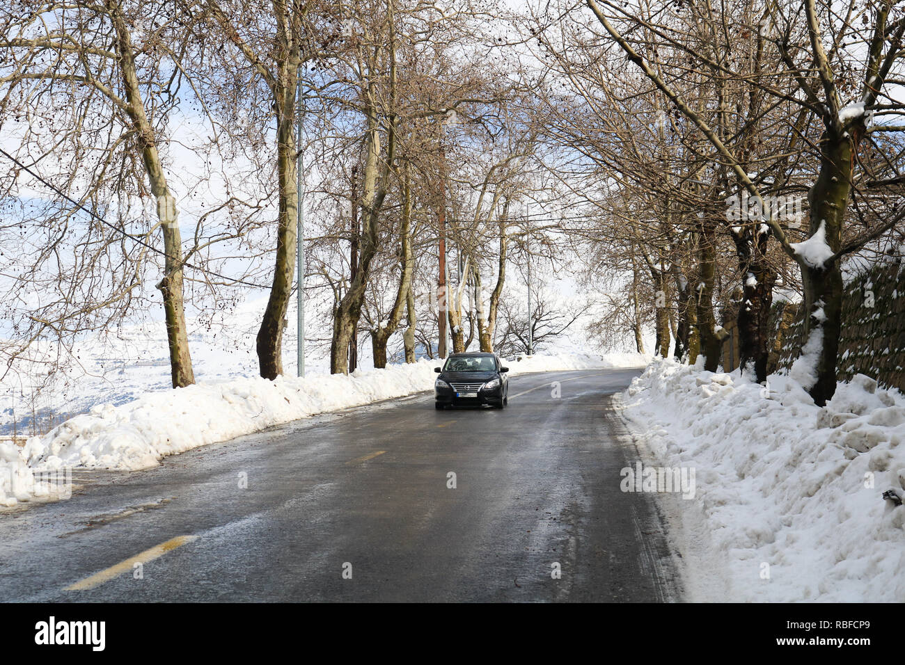 Beirut, Lebanon. 10th Jan, 2019. The Mountain areas and villages east ...