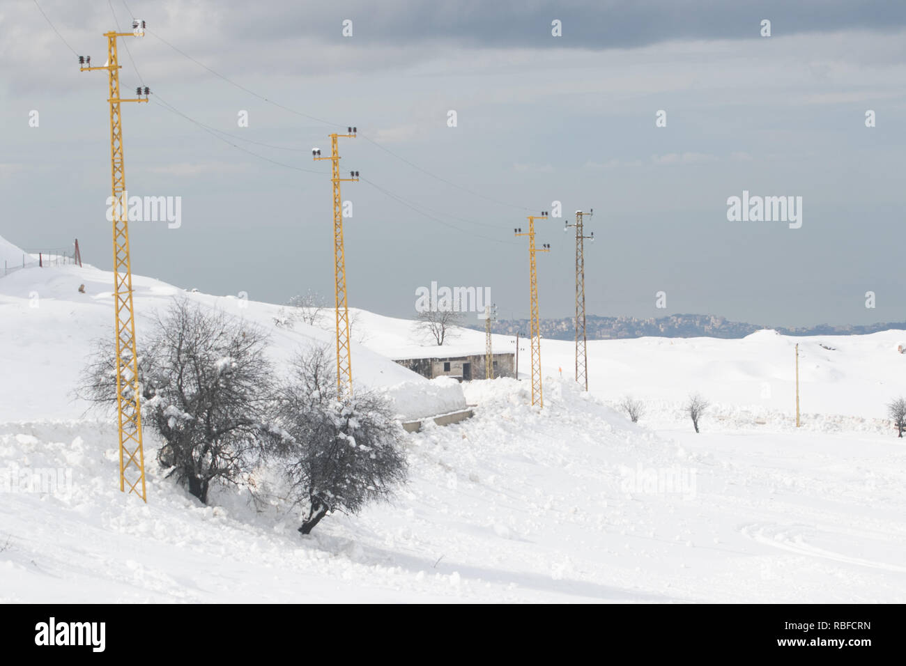 Beirut, Lebanon. 10th Jan, 2019. The recent severe weather form Storm ...