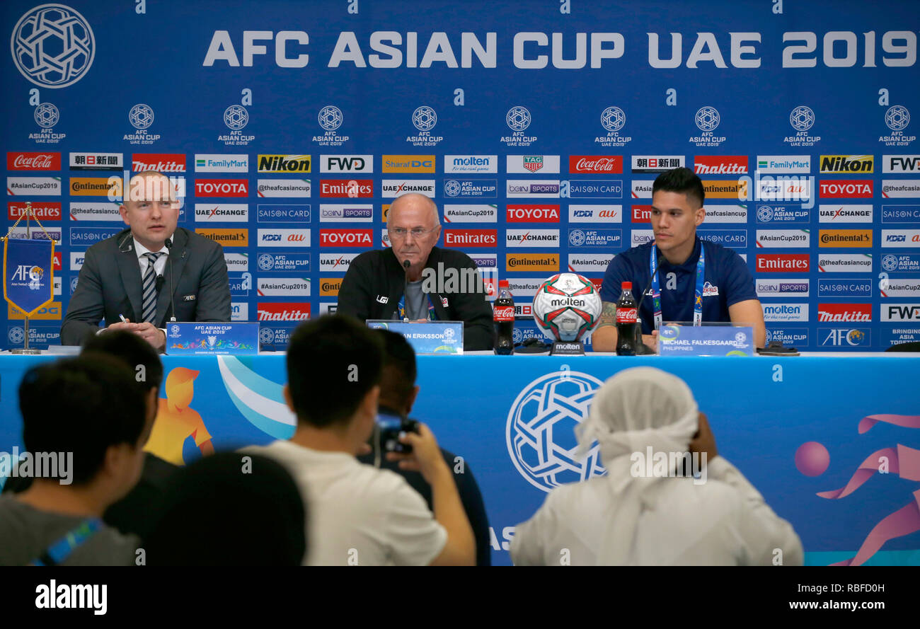 Abu Dhabi, U.A.E. 10th Jan, 2019. The philippines' head coach Sven ...