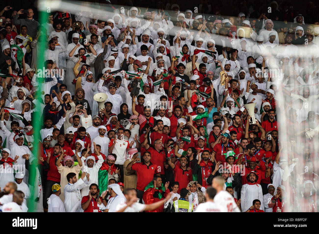 January 10, 2019 : UAE fans celebrating the scoring to 1-0 during UAE v ...