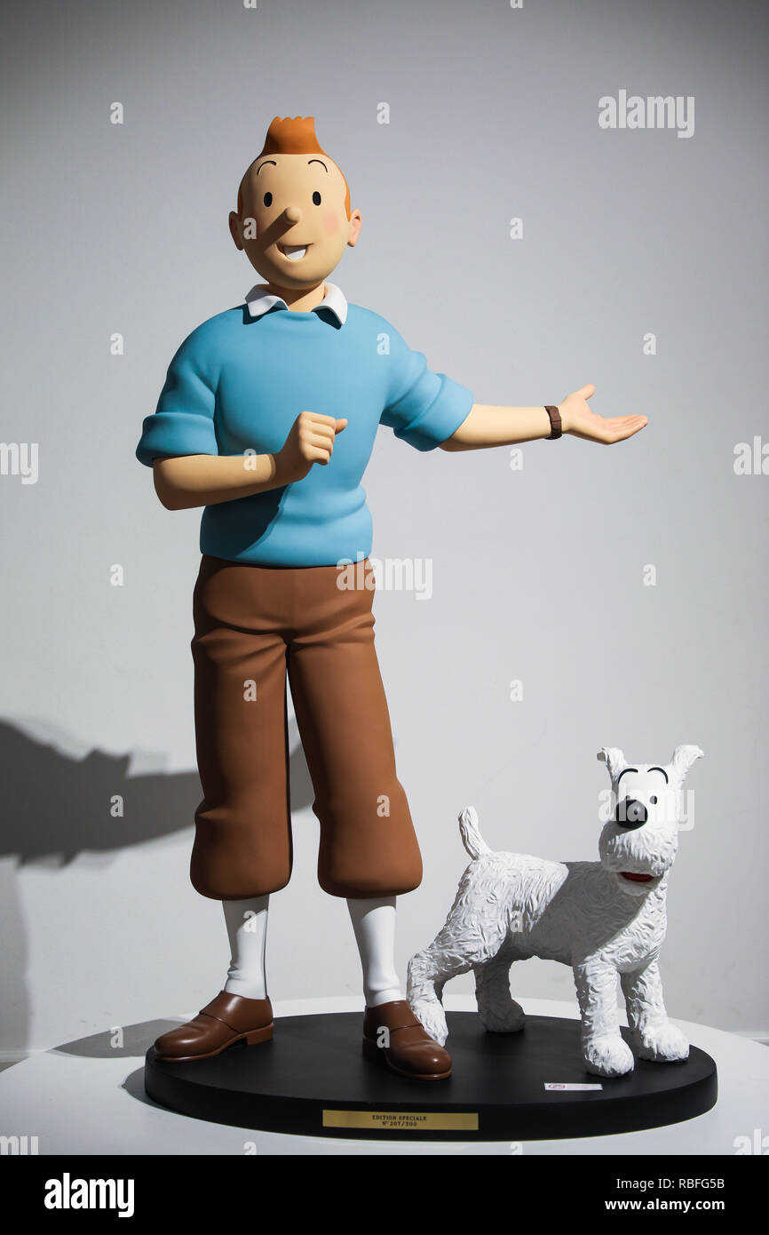 Brussels, Belgium. 10th Jan, 2019. Toy model of Tintin based on the ...