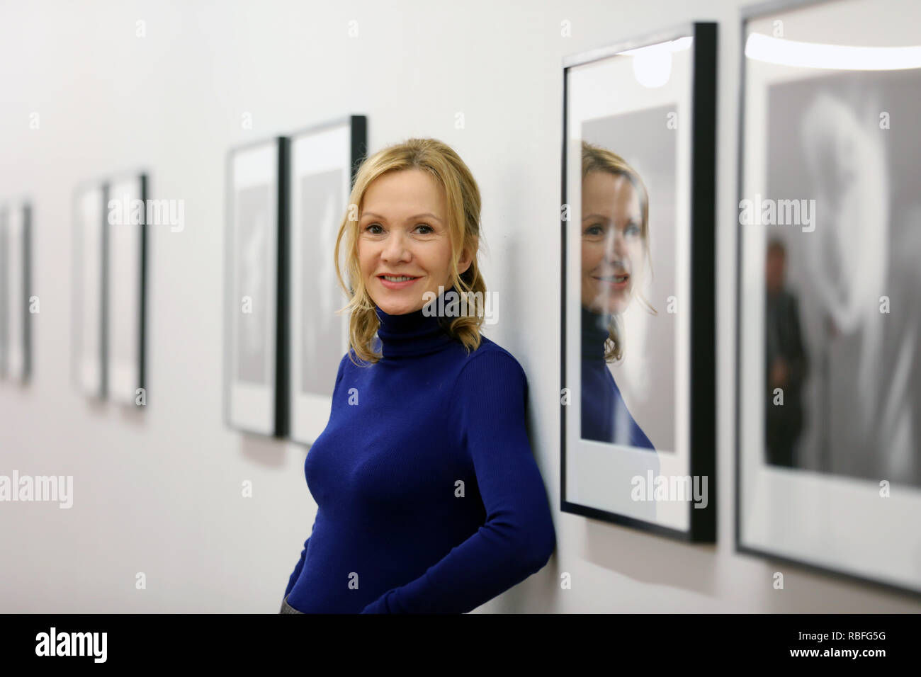 Rostock, Germany. 10th Jan, 2019. Actress Katja Flint is at a press ...
