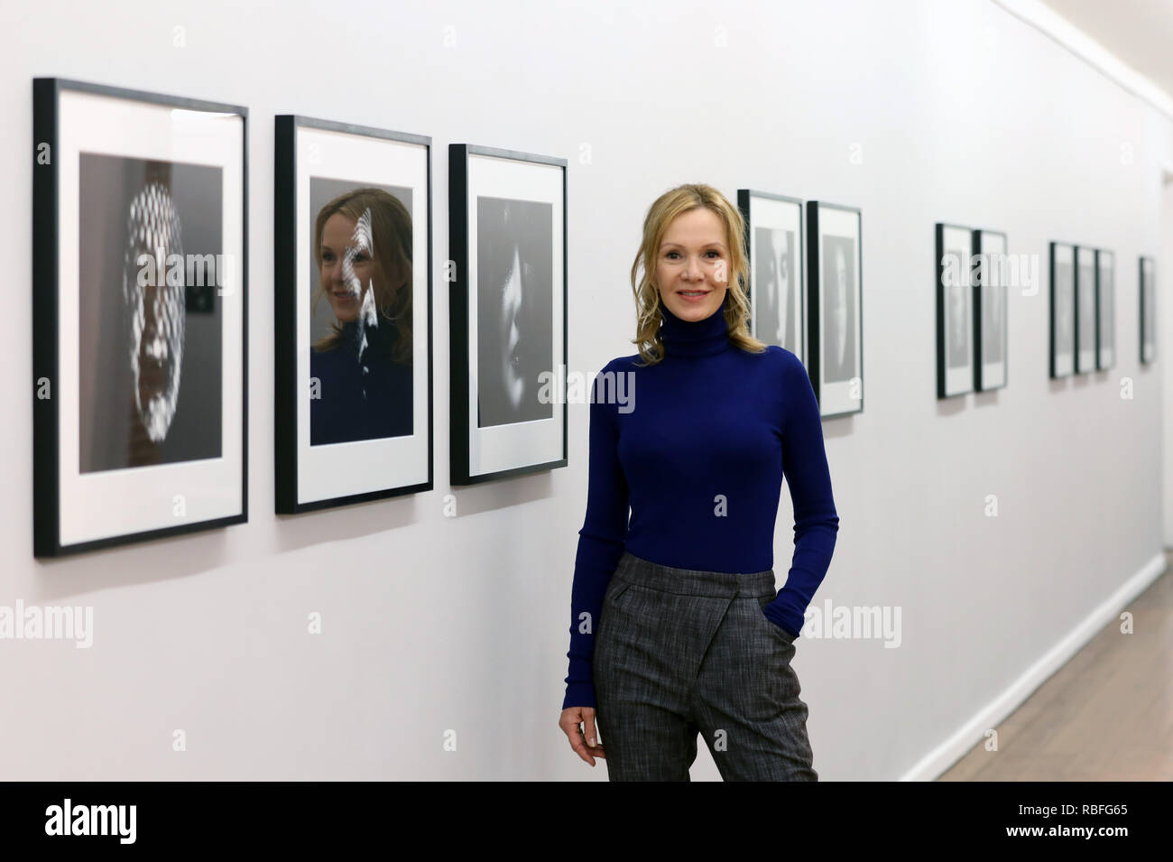Rostock, Germany. 10th Jan, 2019. Actress Katja Flint is at a press ...