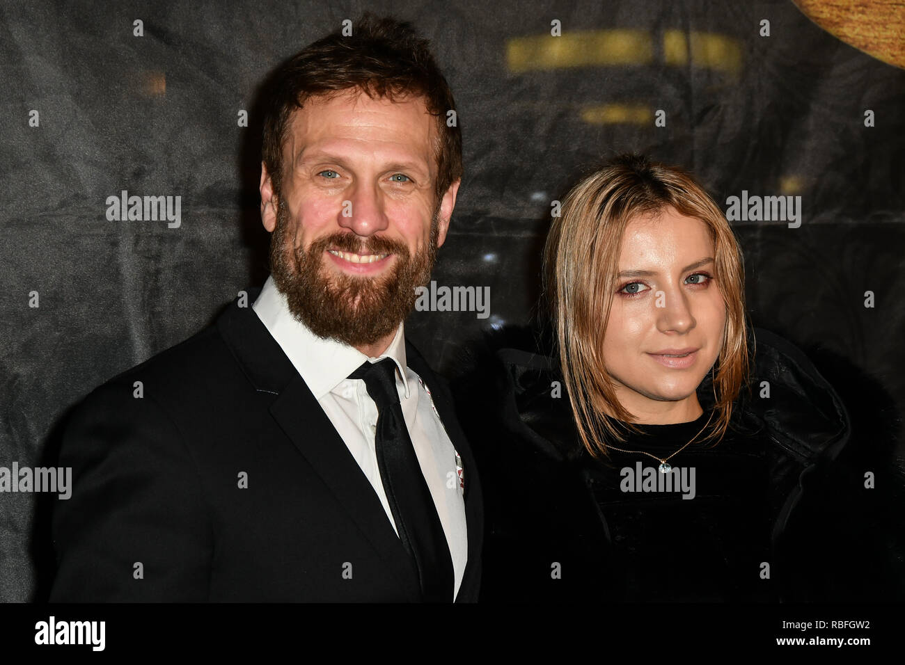 London, UK. 10th Jan 2019. Simon Merrells, Alexandria Sands arrives at ...