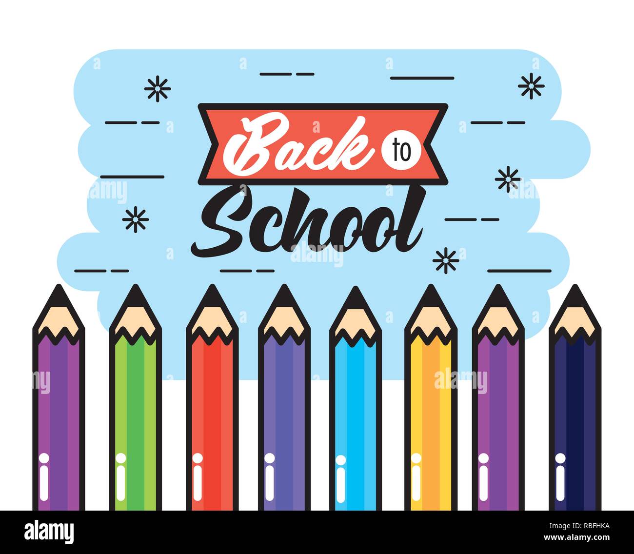 colors pencils to back school background Stock Vector Image & Art - Alamy