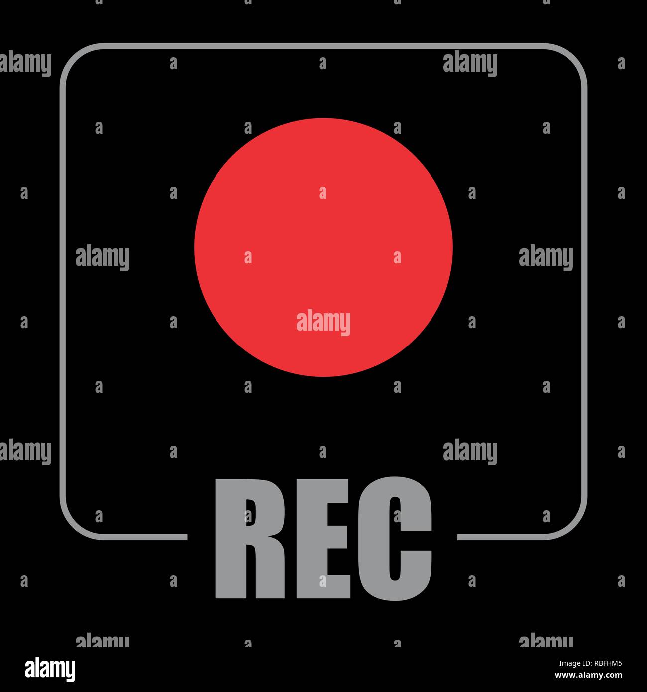 Illustration of a Record symbol on dark background Stock Vector Image ...