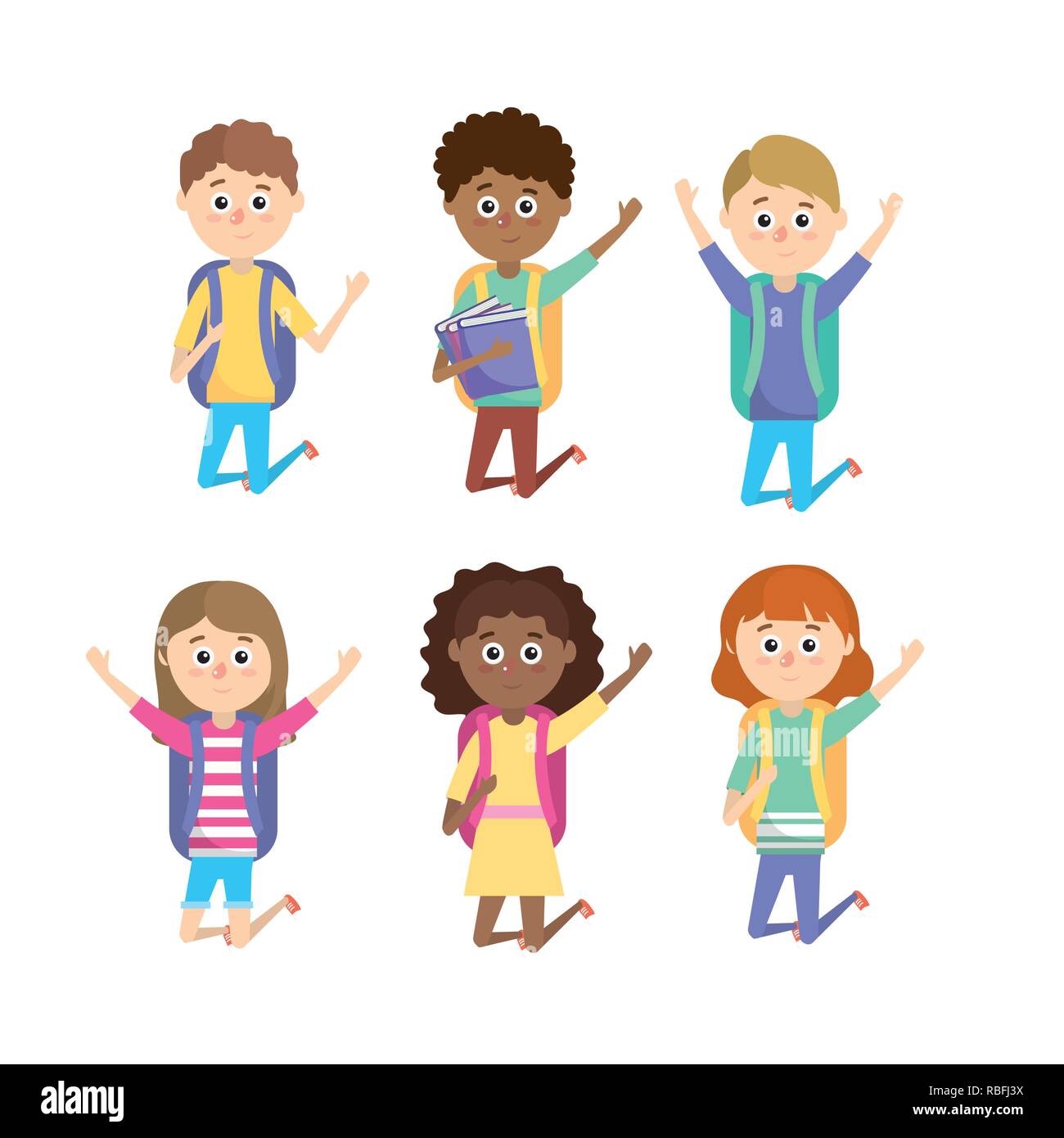 Set school children students Stock Vector Images - Alamy