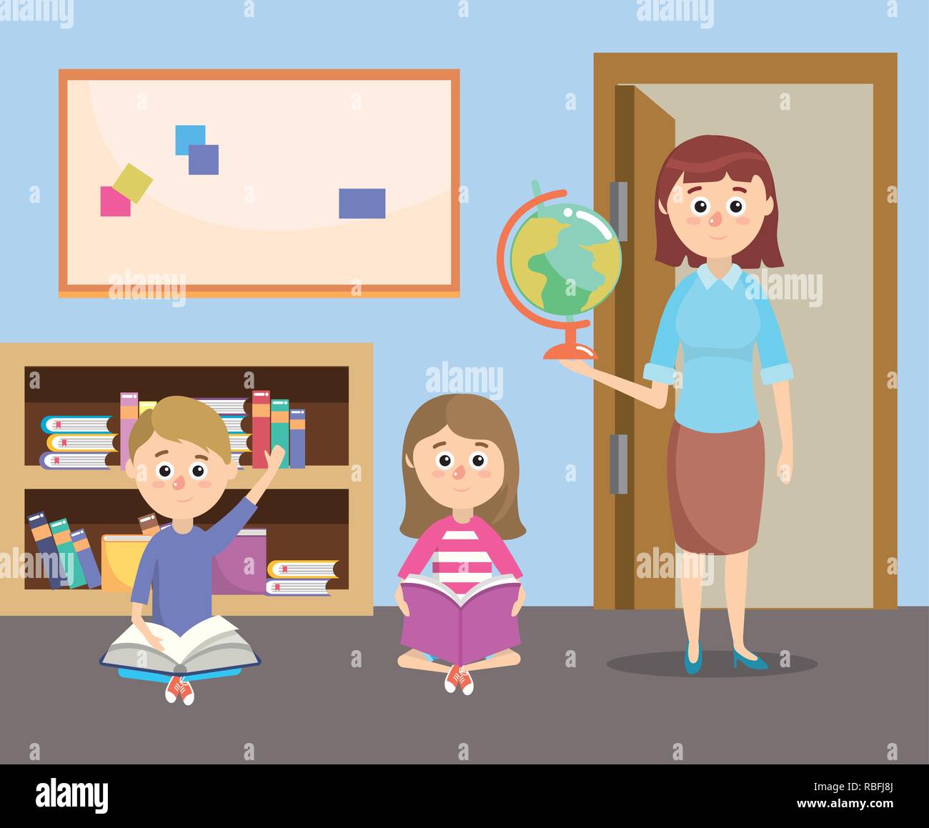 Preschool classroom students Stock Vector Images - Alamy
