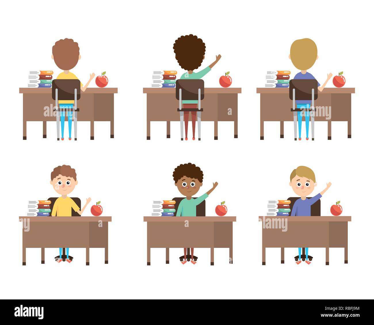 Primary students in classroom Cut Out Stock Images & Pictures - Alamy