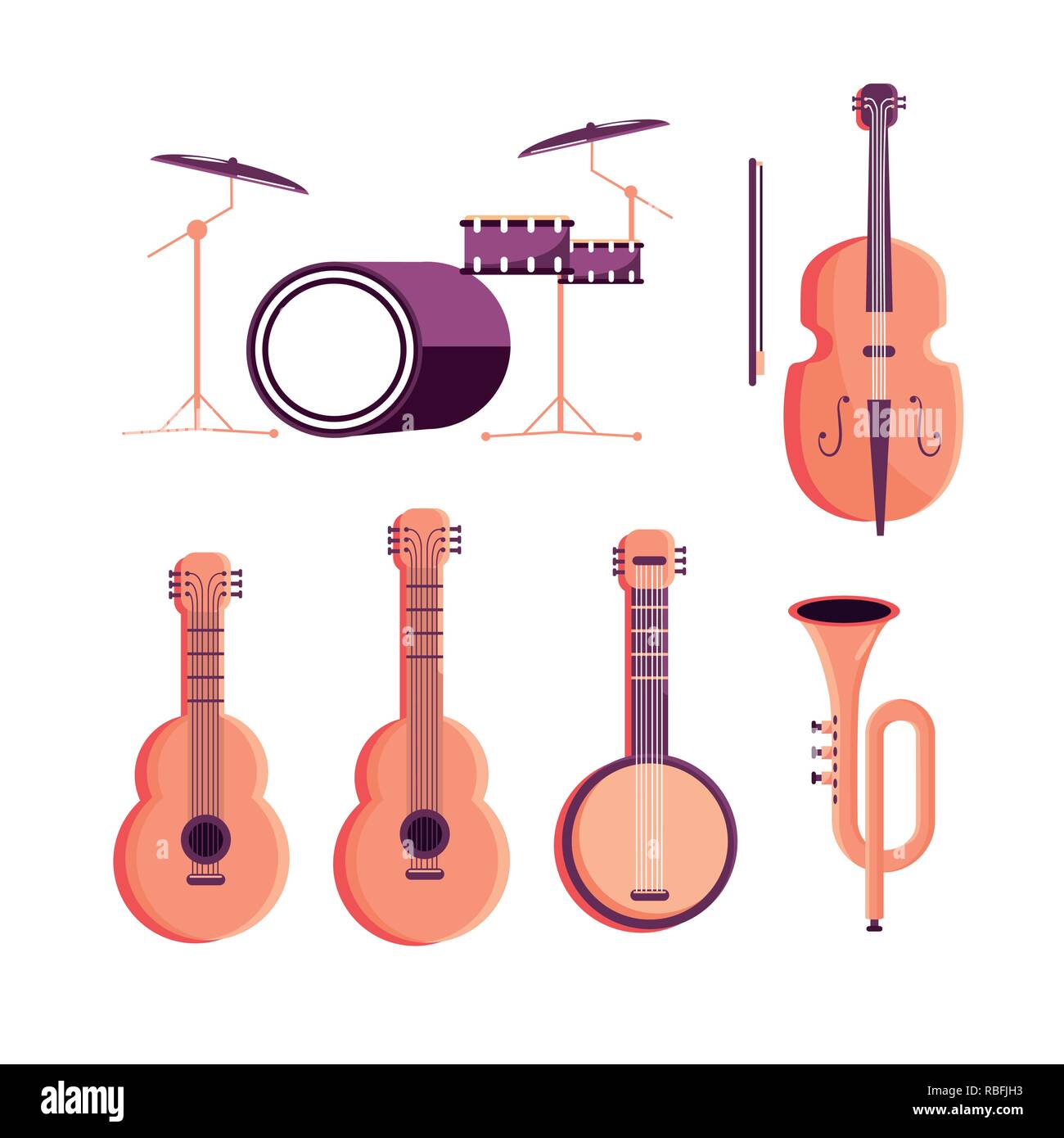 Guitars and drums Cut Out Stock Images & Pictures - Alamy