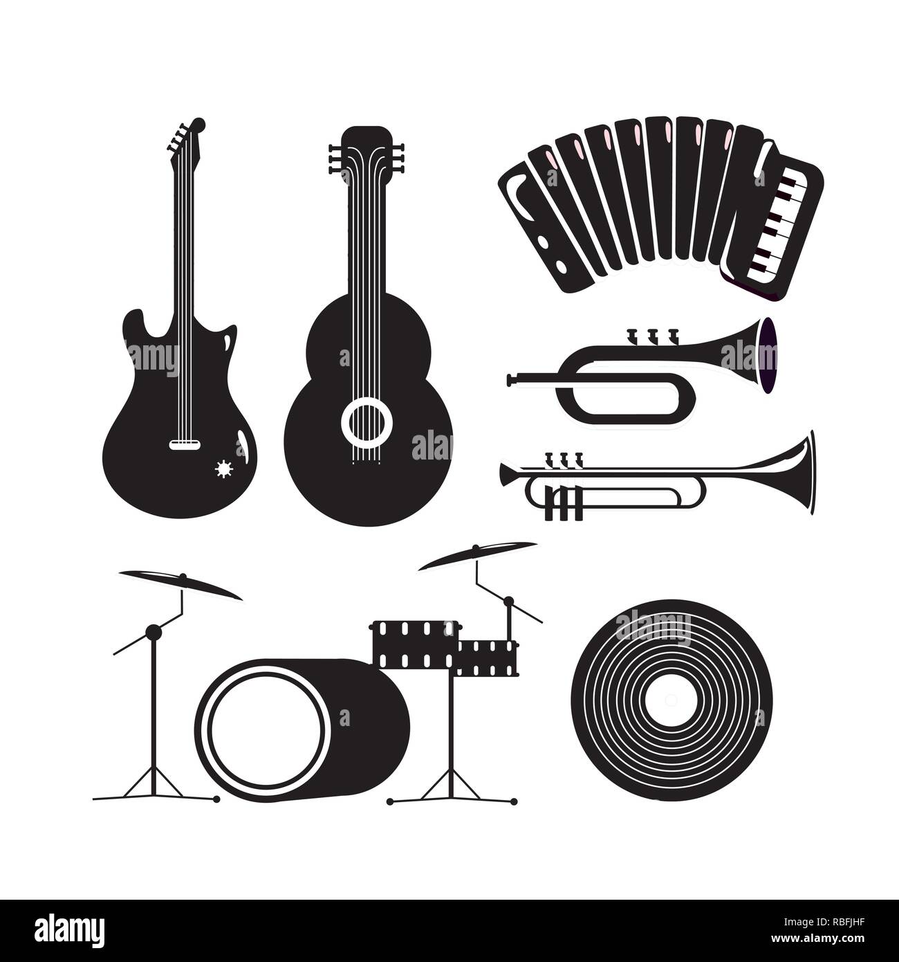 Trumpets musical instruments Cut Out Stock Images & Pictures - Alamy