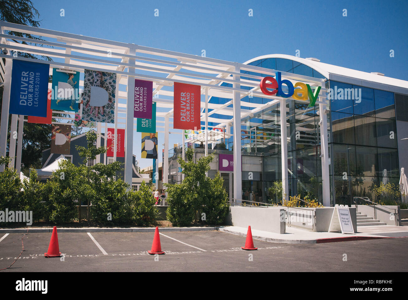 San Jose, California, USA - May 21, 2018: eBay's headquarters campus ...