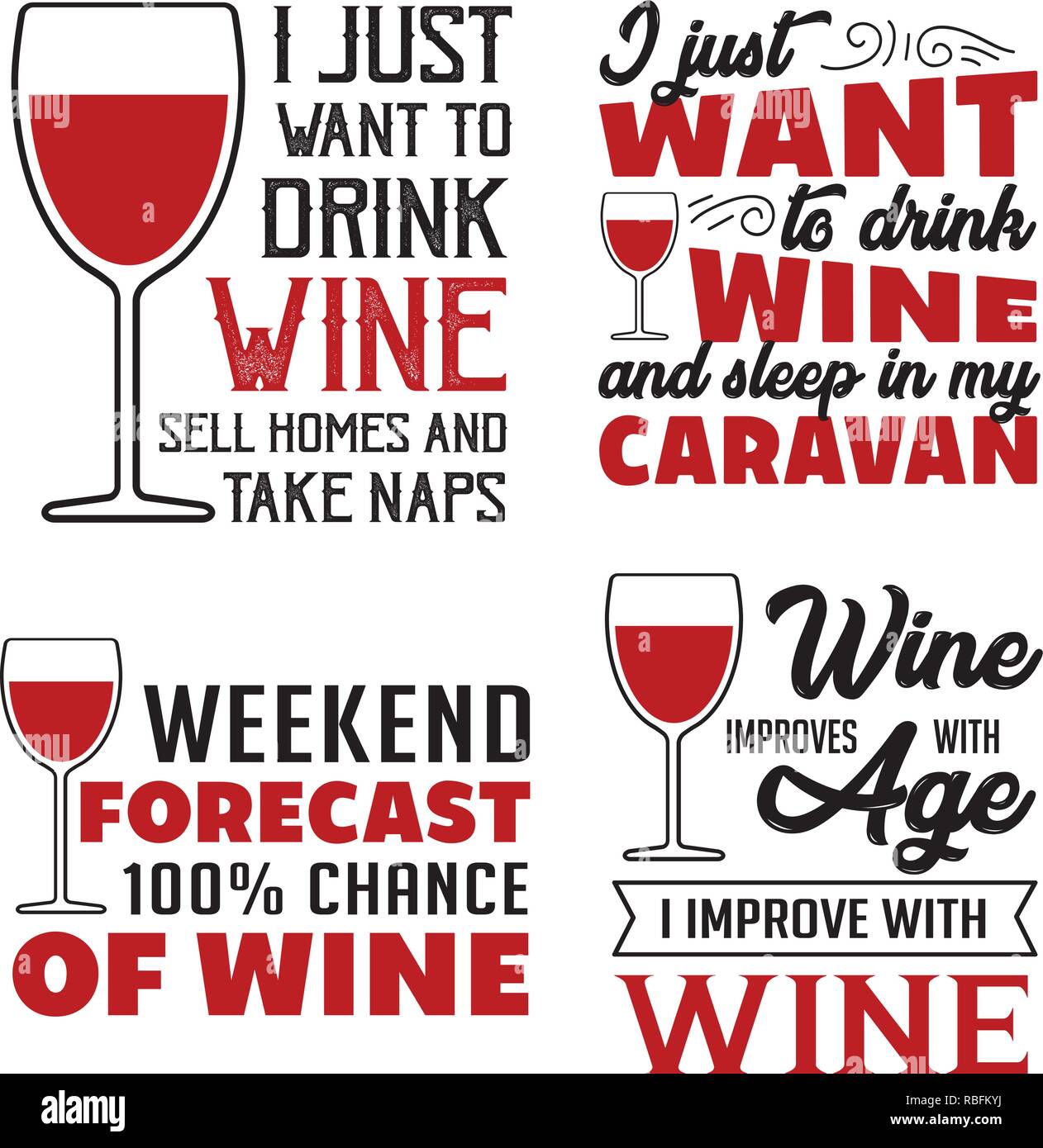 Wine Quote and Saying. Set of Wine quote Stock Vector Image & Art - Alamy