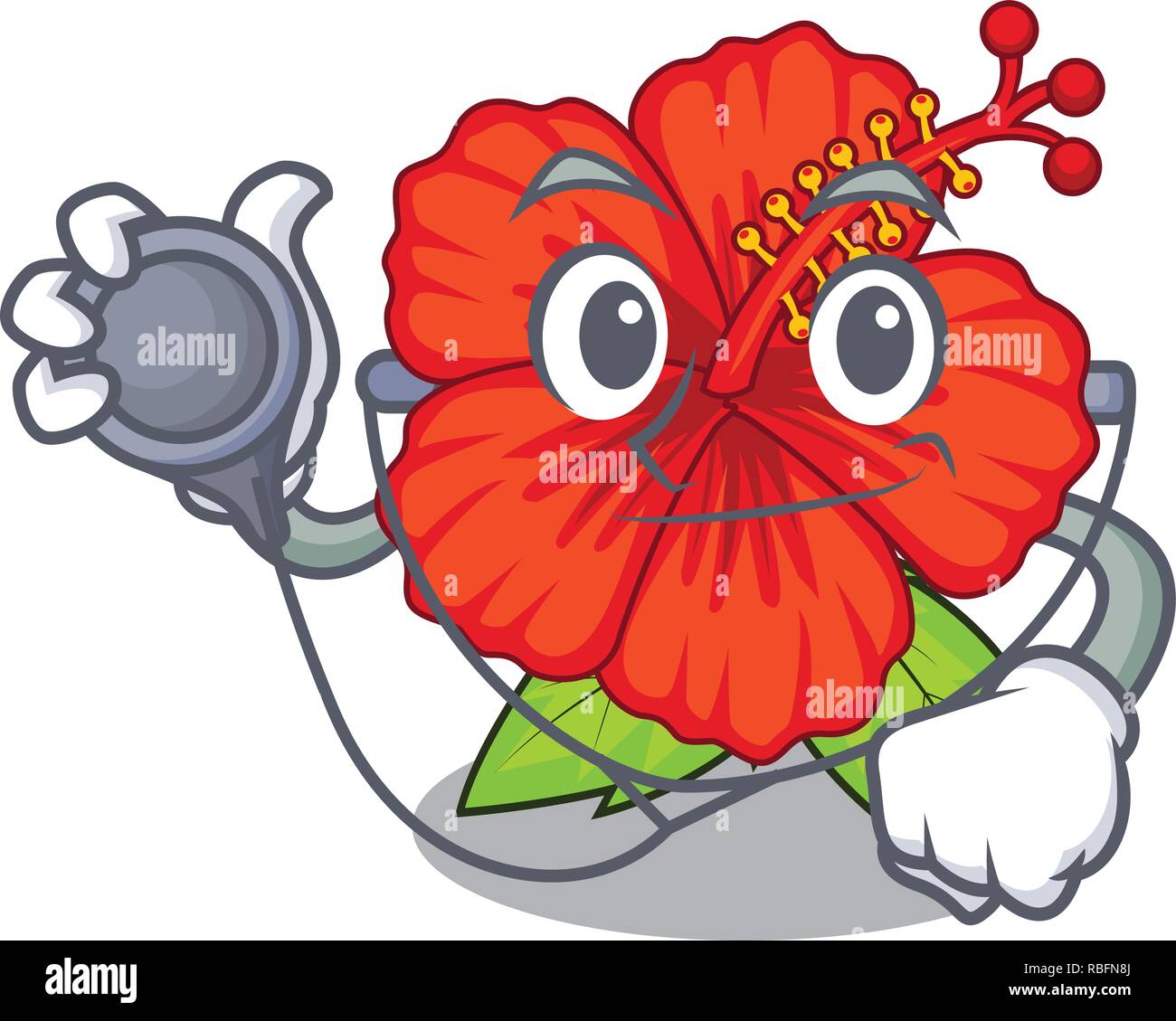 Doctor ambilcus flower in form cute cartoon Stock Vector Image & Art ...