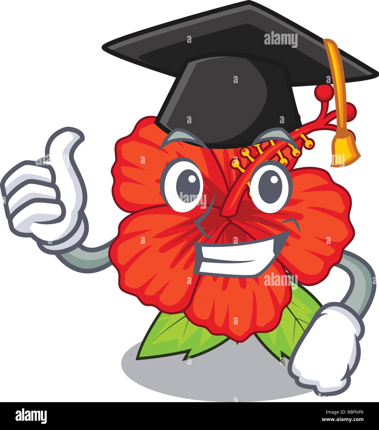 Graduation flower hambiscus in a cartoon pot Stock Vector Image & Art ...