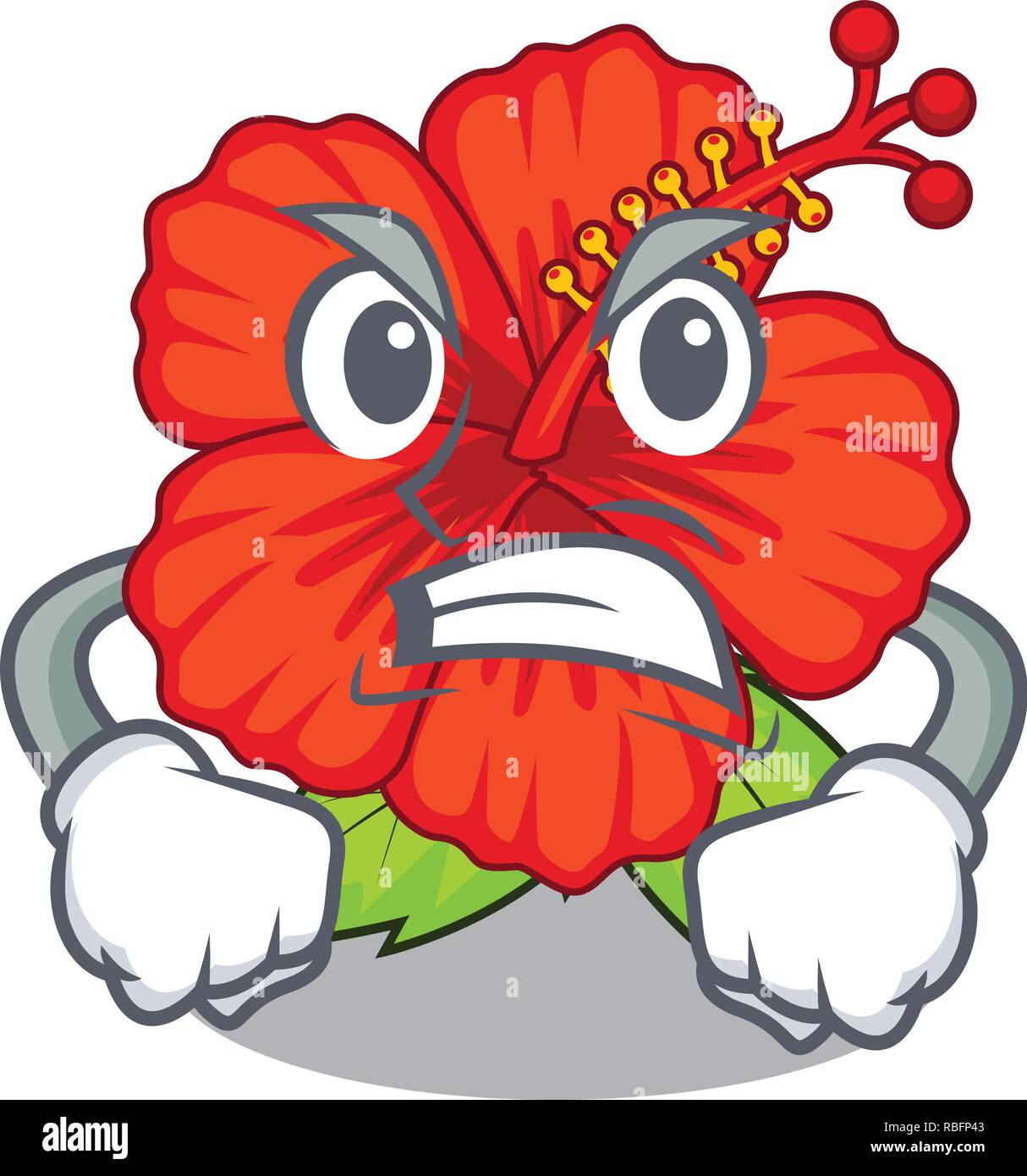 Angry hambiscus flower in the character tree Stock Vector Image & Art ...