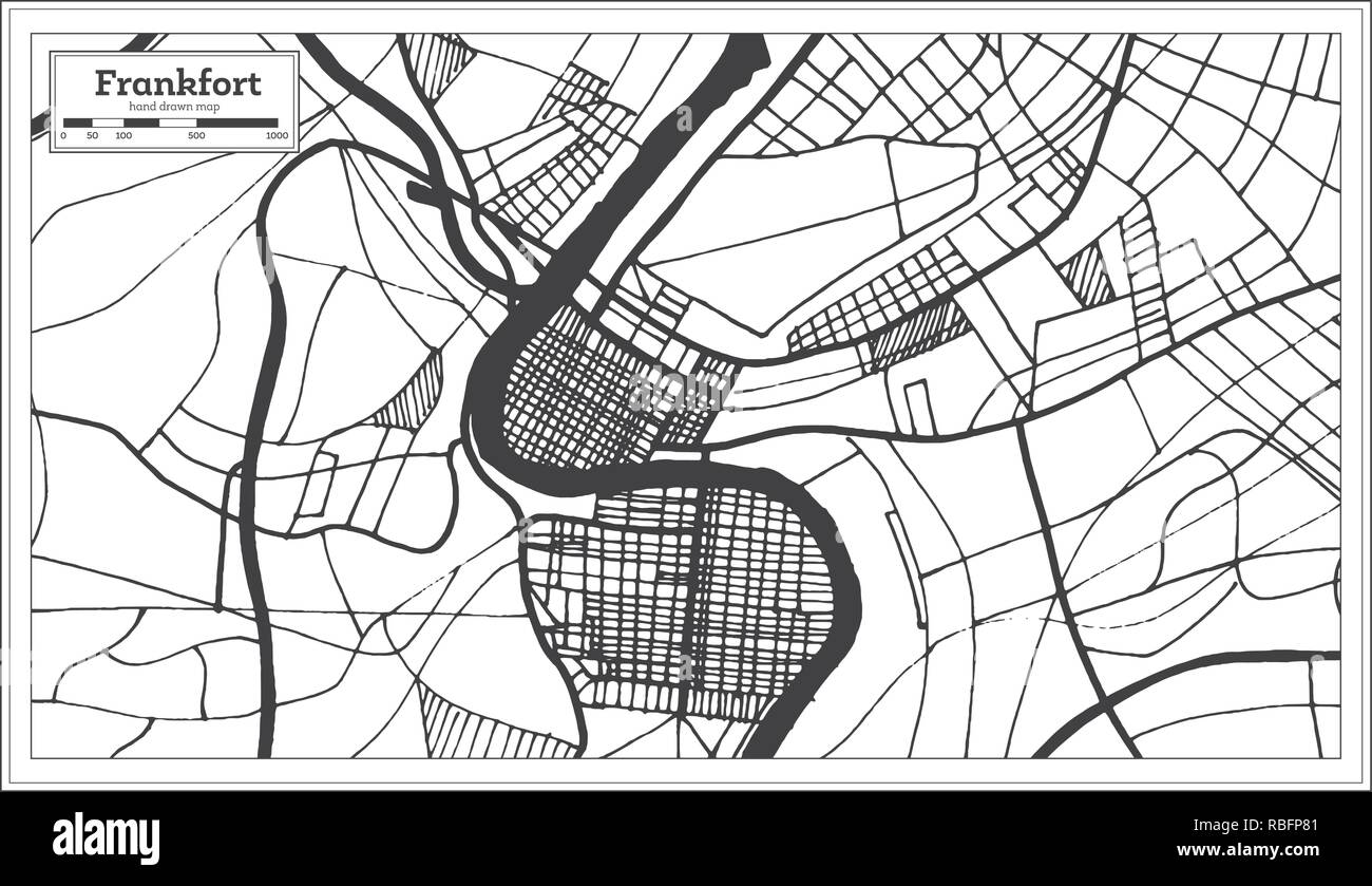 Frankfort USA City Map in Retro Style. Outline Map. Vector Illustration ...