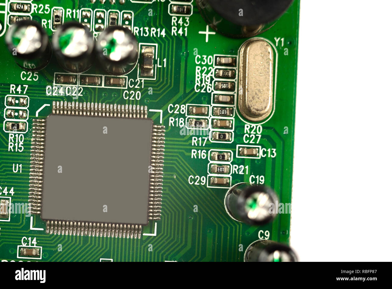 Close-up of Electronic chip in a computer circuit board Stock Photo - Alamy