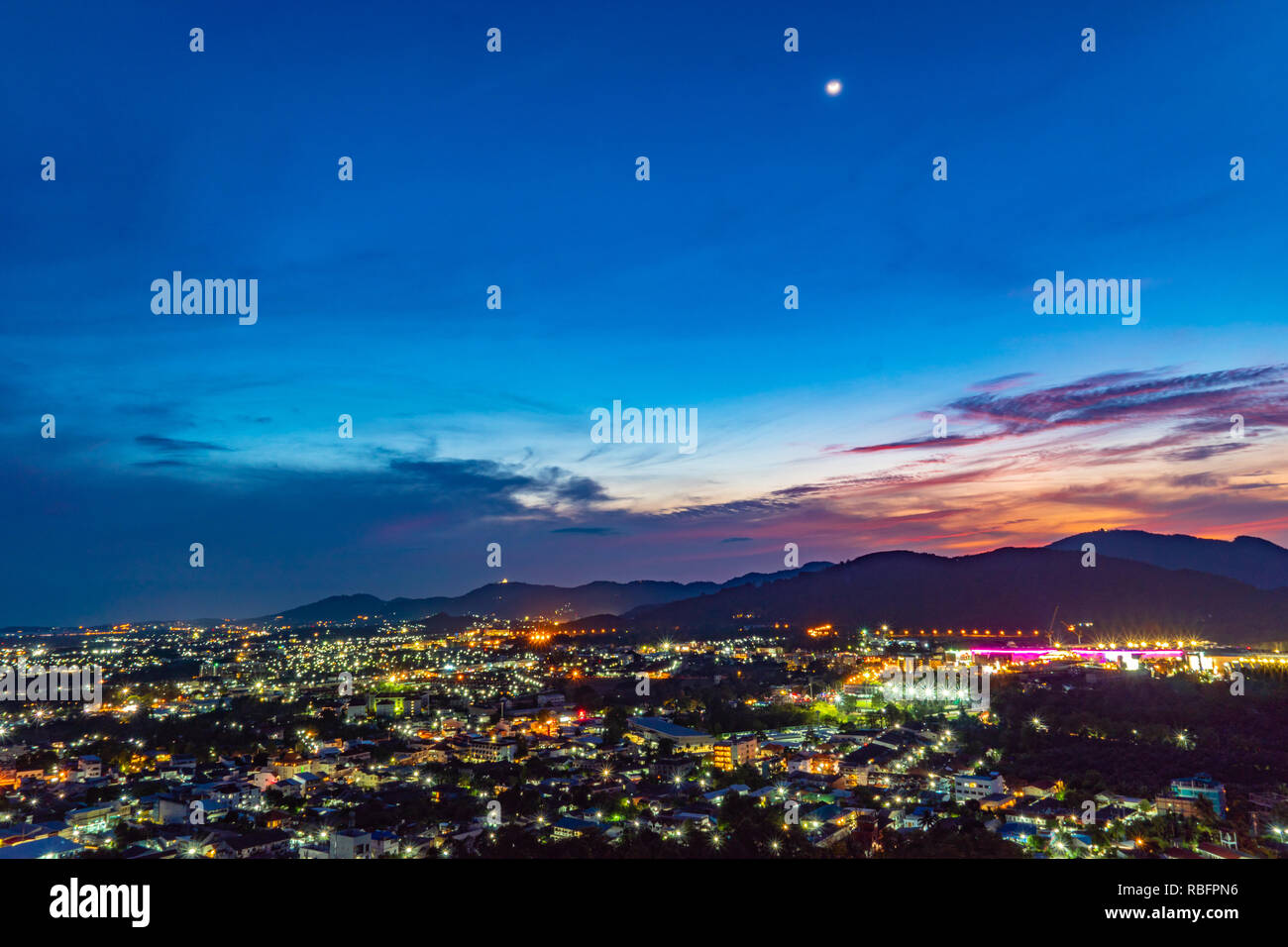 Khao Rang viewpoint tower landmark in Phuket town it is on Tung Ka hill ...