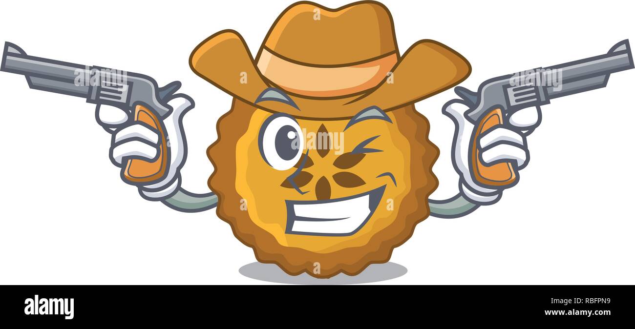 Cowboy apple pie bread on cartoon Plate Stock Vector Image & Art - Alamy
