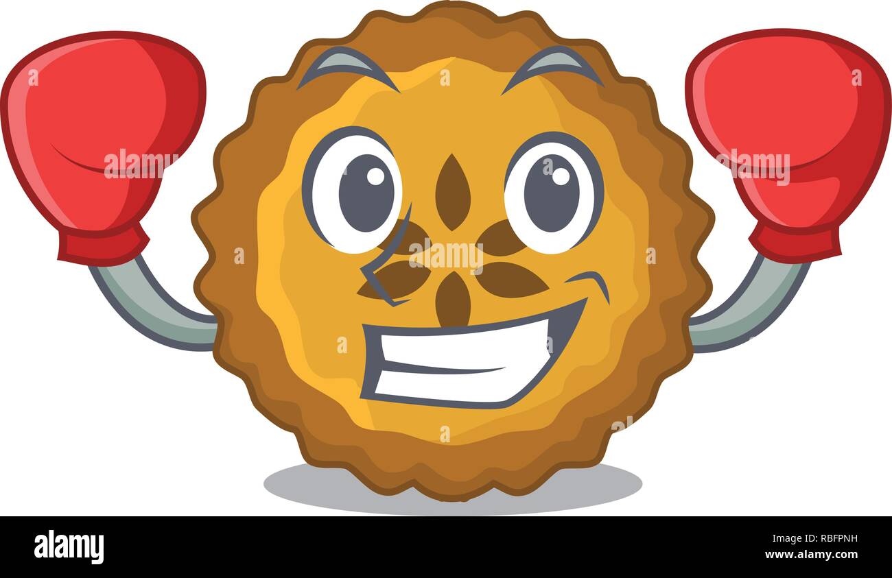 Boxing apple pie bread on cartoon Plate Stock Vector Image & Art - Alamy