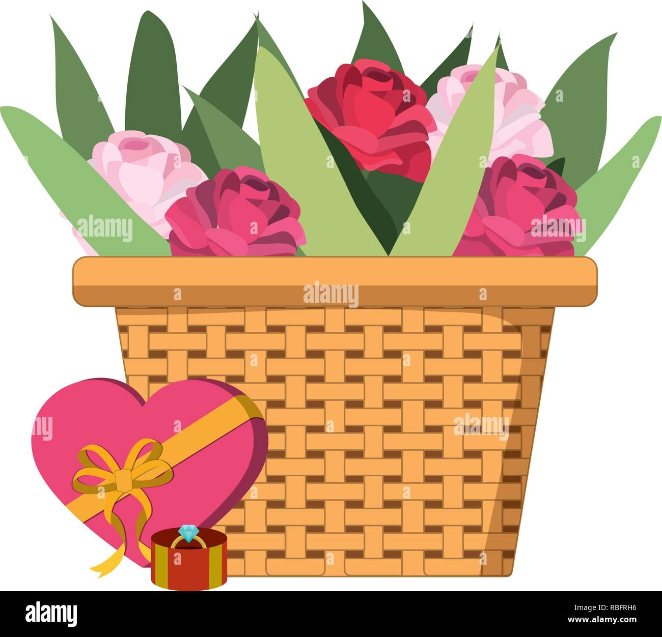 cute basket cartoon Stock Vector Image & Art - Alamy