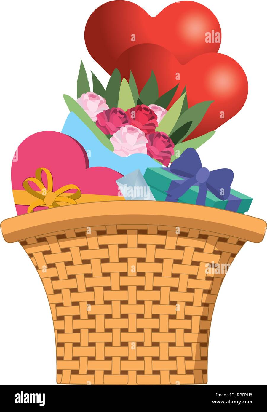 cute basket cartoon Stock Vector Image & Art - Alamy
