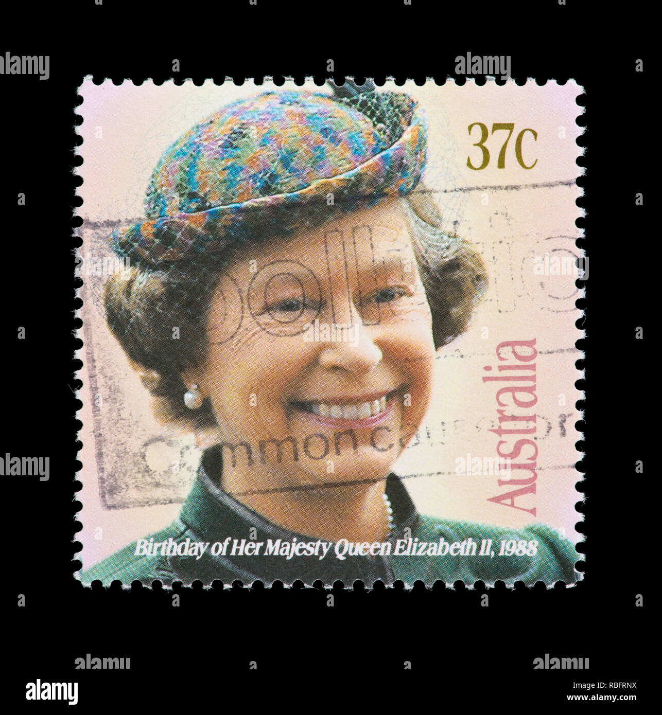 Postage stamp from Australia depiciting Queen Elizabeth II for her 62nd ...