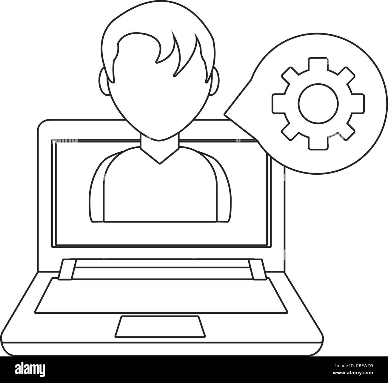 technology computing support cartoon Stock Vector Image & Art - Alamy