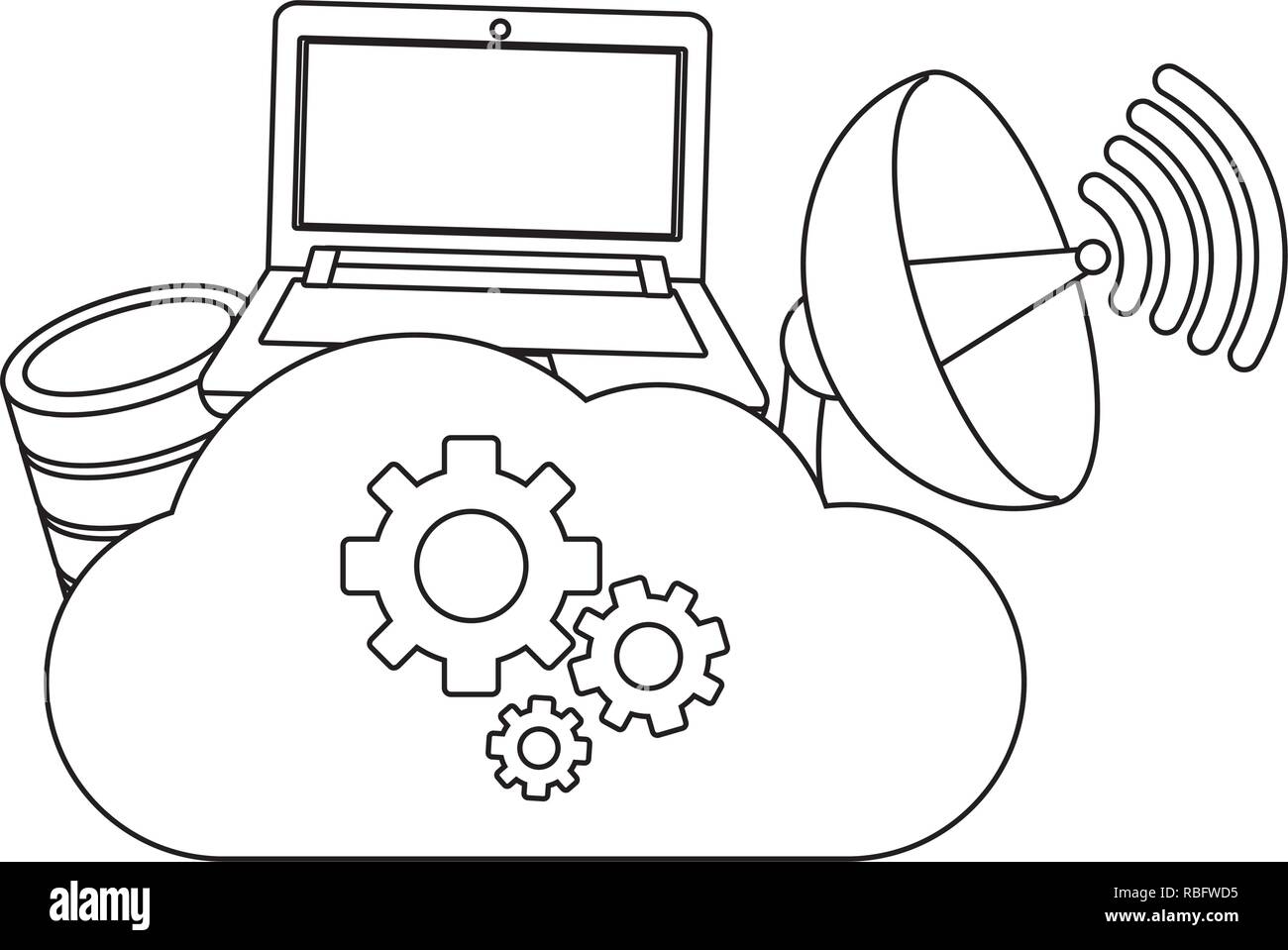 technology computing support cartoon Stock Vector Image & Art - Alamy