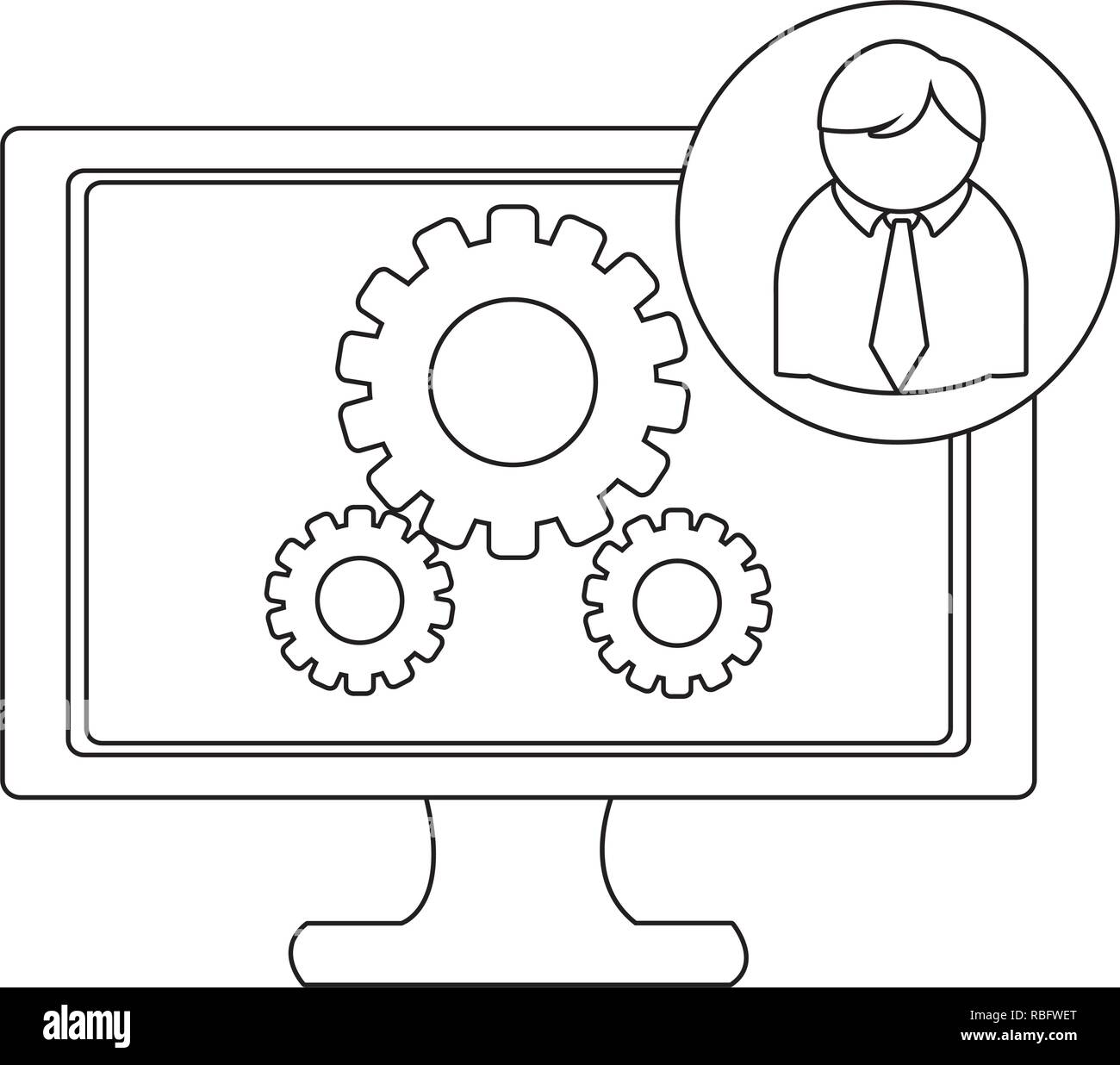 technology computing support cartoon Stock Vector Image & Art - Alamy