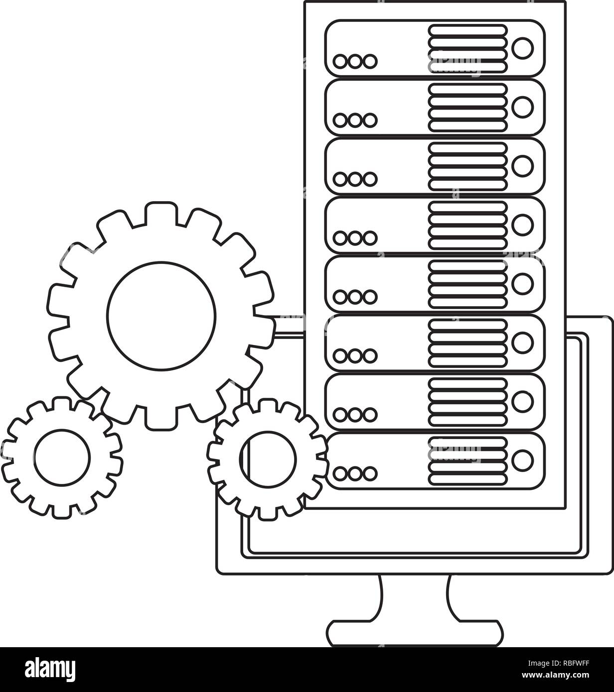 technology computing support cartoon Stock Vector Image & Art - Alamy
