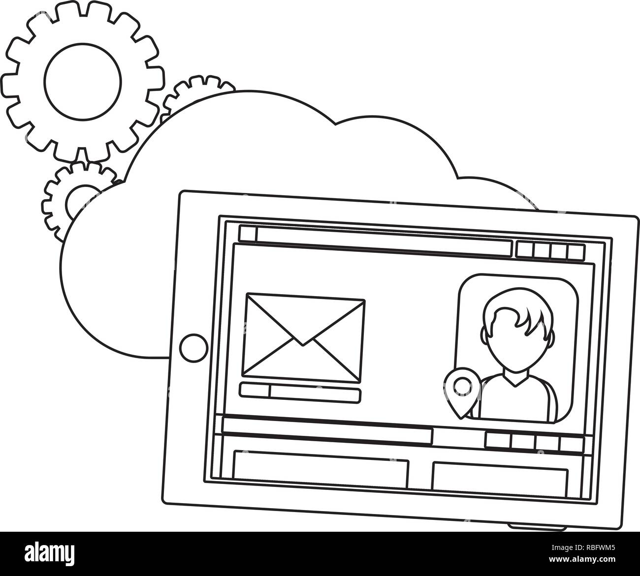 technology computing support cartoon Stock Vector Image & Art - Alamy