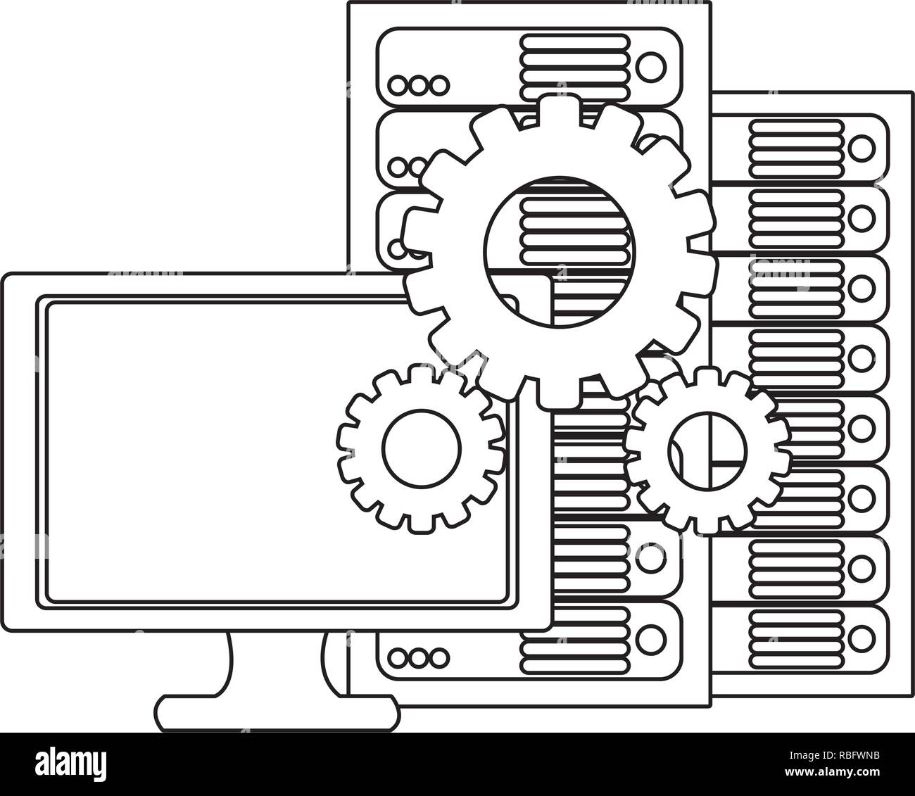 technology computing support cartoon Stock Vector Image & Art - Alamy