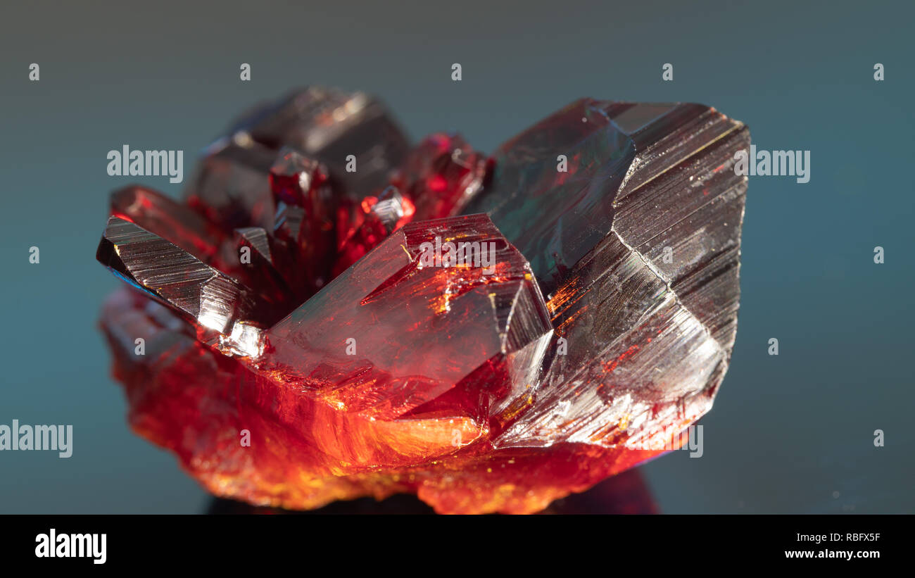 Natural raw red crystal. Natural red precious mineral stone Stock Photo ...