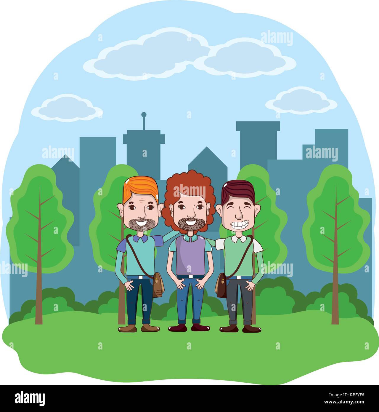 group of men cartoon Stock Vector Image & Art - Alamy
