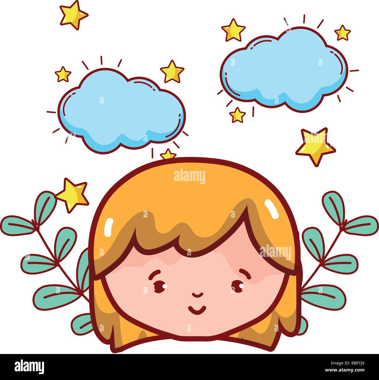 cute girl cartoon Stock Vector Image & Art - Alamy