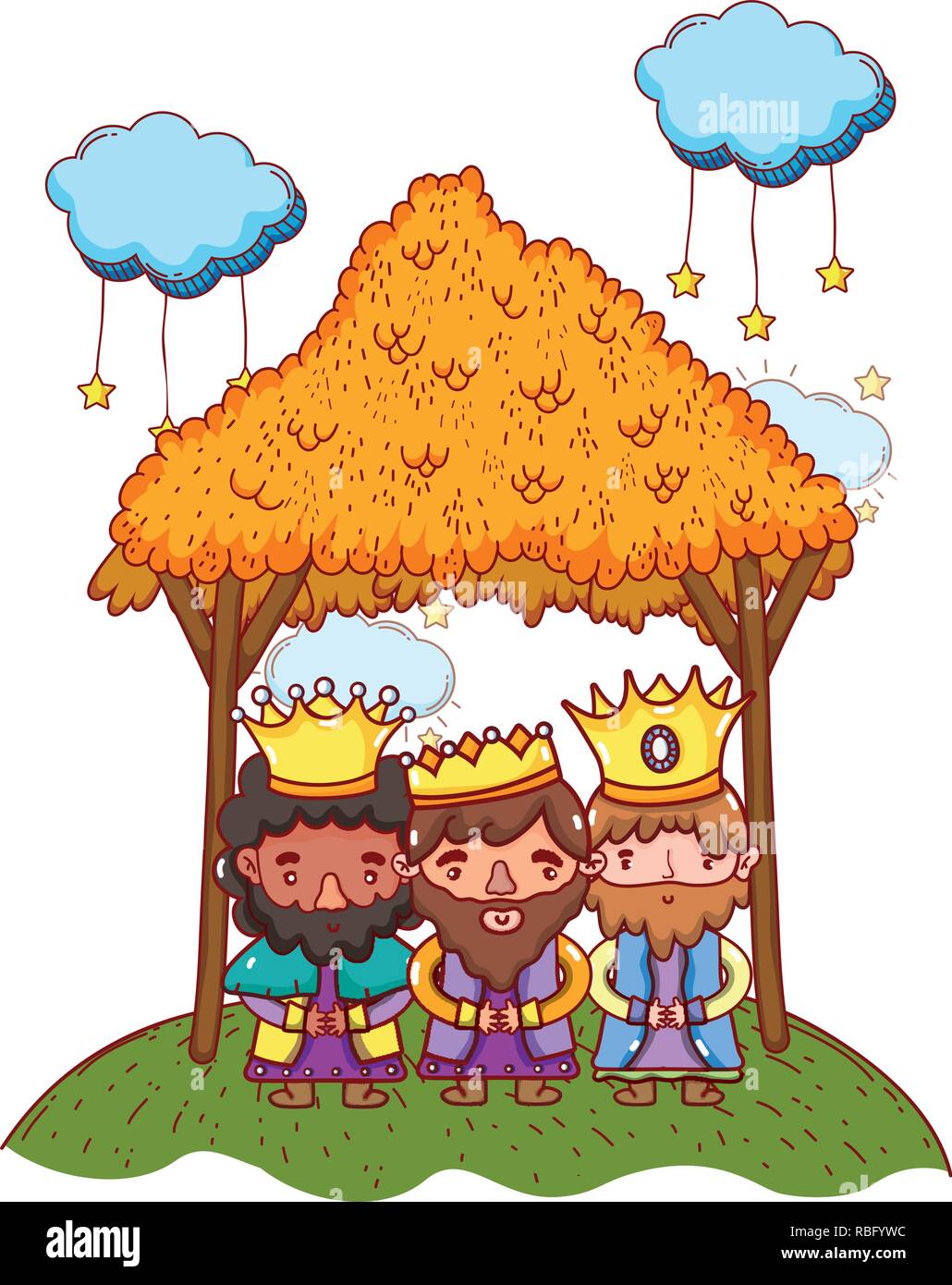 christmas nativity scene cartoon Stock Vector Image & Art - Alamy